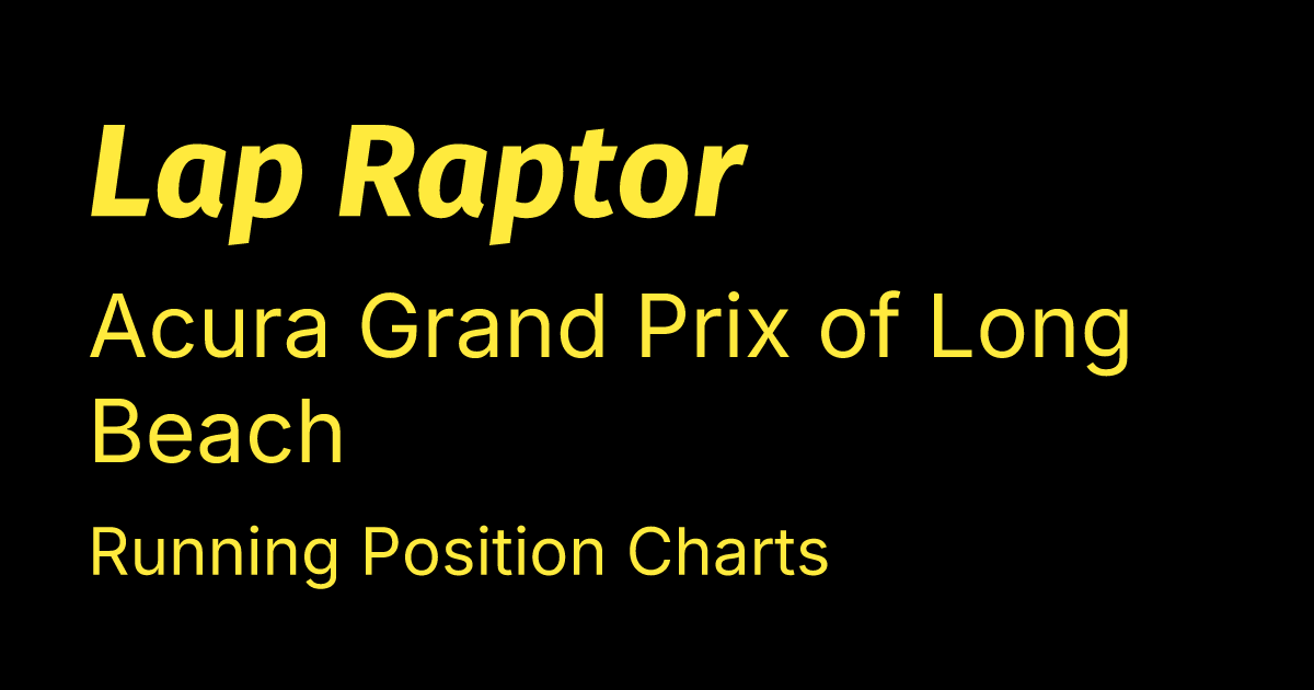 Running Position Charts - 2019 IndyCar Acura Grand Prix of Long Beach ...
