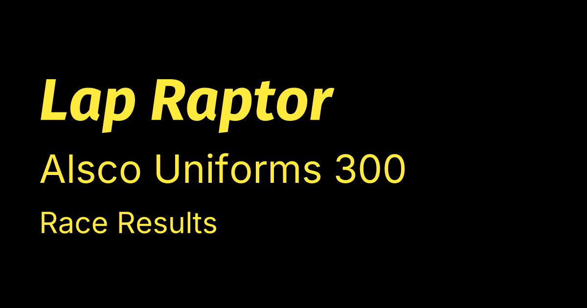 Stats & Results - 2021 Xfinity Series Alsco Uniforms 300 @ Charlotte ...