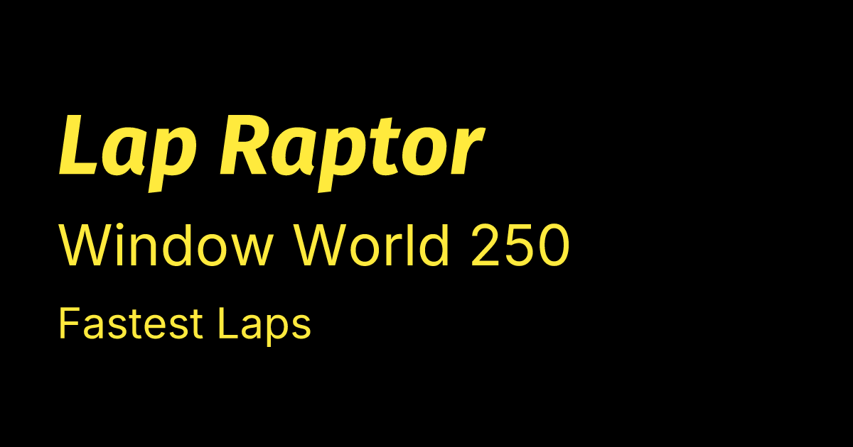 Fastest Laps - 2025 Craftsman Trucks Window World 250 - Lap Raptor